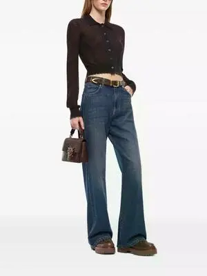 Pinko Button-down Polo Cardigan - Brown