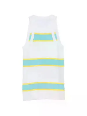 Moschino Striped Logo Patch Sleeveless Top