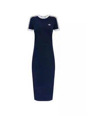 Adidas 3-stripes Short-sleeve Midi Dress - Blue