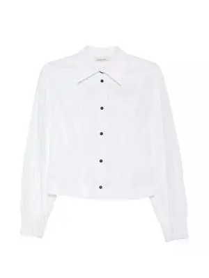 Liviana Conti Pleated Long-sleeve Shirt - White