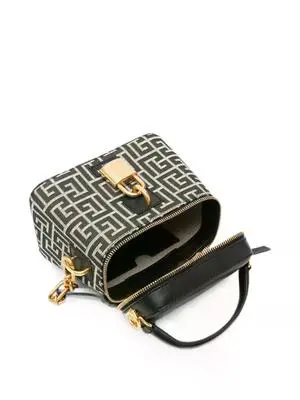 Balmain Monogram-pattern Padlock Mini Bag