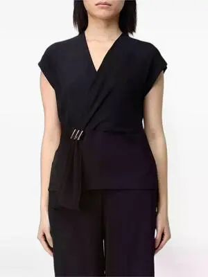 HANITA Draped V-neck Top