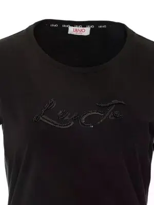 Liu Jo Sequin-logo Long-sleeve T-shirt - Black