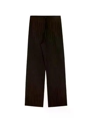 Sporty & Rich Ribbed Logo-embroidered Palazzo Pants - Brown