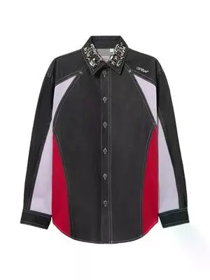 Off-White Crystal-embellished Color-block Jacket