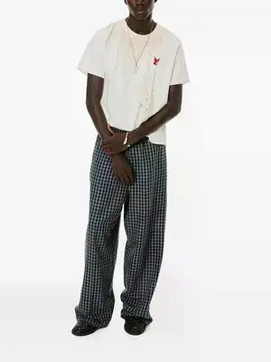 MASU Gingham-check Sequin-embellished Trousers