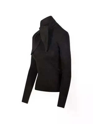 P.a.r.o.s.h Ribbed-knit Tie-neck Sweater