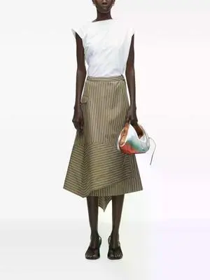 3.1 Phillip Lim Striped Asymmetrical Skirt - Green