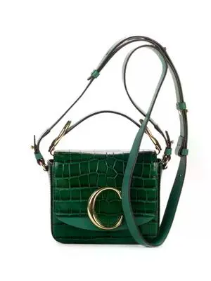 Chloé Mini C-plaque Tote Bag - Green