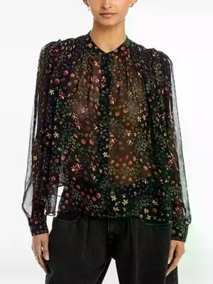 MARANT ETOILE Floral-print Silk-blend Blouse