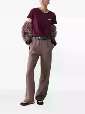 Liu Jo Pink Sequin Logo Wide Leg Track Pants