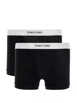 TOM FORD Set Of Two Boxer Shorts With Logo Stripe - Black