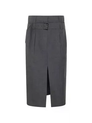 Brunello Cucinelli Belted Midi Skirt