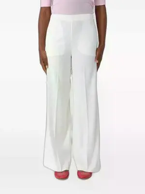 HANITA Pressed-crease Palazzo Pants - White