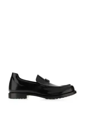 Balenciaga Leather Logo Plaque Loafers
