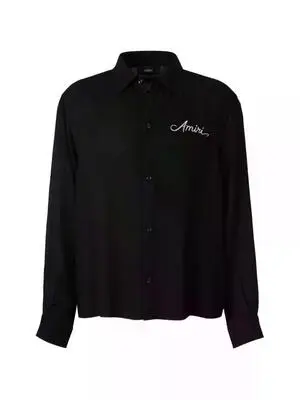 Amiri Logo-embroidered Bandana-patch Shirt - Black