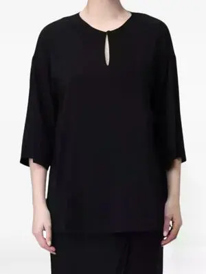 Max Mara Keyhole-detail T-shirt - Black