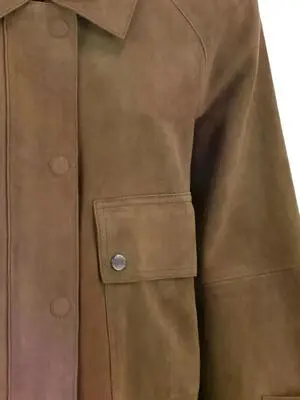 Max Mara Suede Raglan-sleeve Jacket