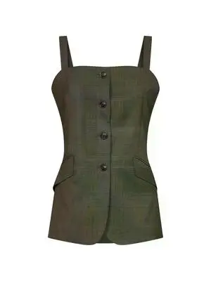 Max Mara Glen Checked Wool Top