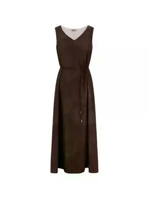 Herno Floral-print Silk Midi Dress - Brown
