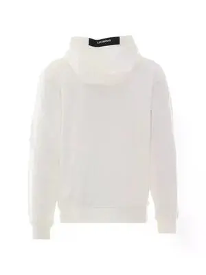 C.P. COMPANY Lens Detail Kangaroo Pocket Hoodie - White