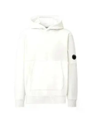C.P. COMPANY Lens Detail Kangaroo Pocket Hoodie - White