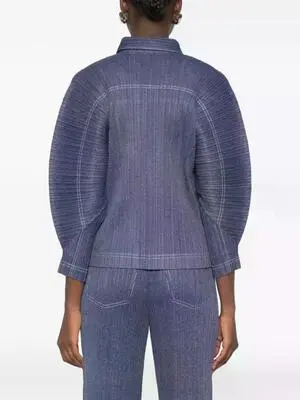 Issey Miyake Denim-effect Puff-sleeve Jacket