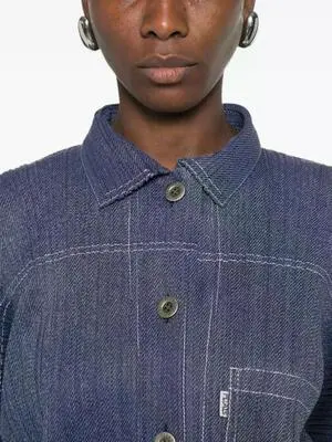 Issey Miyake Denim-effect Puff-sleeve Jacket