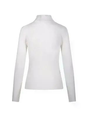 P.a.r.o.s.h Ribbed-knit Tie-neck Sweater - White