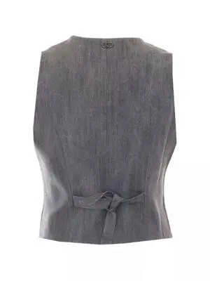 Liu Jo Pinstripe Vest With Strass Embellishments