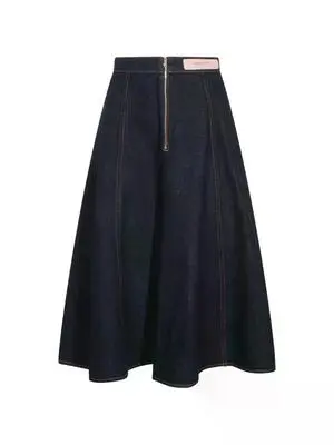 Alberta Ferretti Contrast-stitch Panelled Midi Skirt