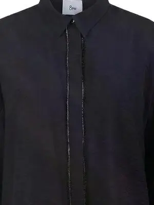 8PM Crystal Embellished Shirt - Black