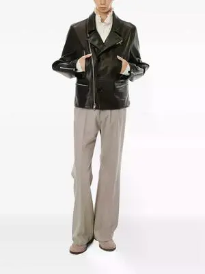 MASU Pleated Straight-leg Trousers - Neutrals