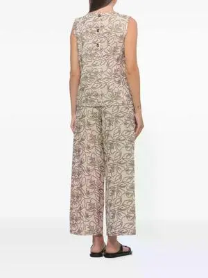 EMME Floral-embroidered Sleeveless Top