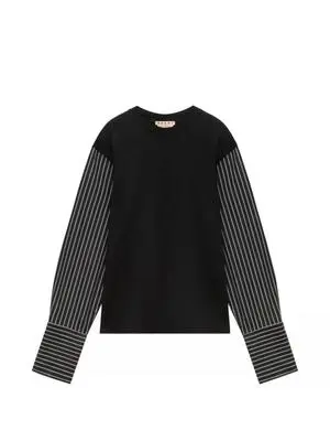 Marni Striped-sleeve T-shirt - Black