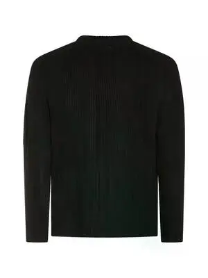 C.P. COMPANY Ribbed-knit Lens Detail Sweater - Black