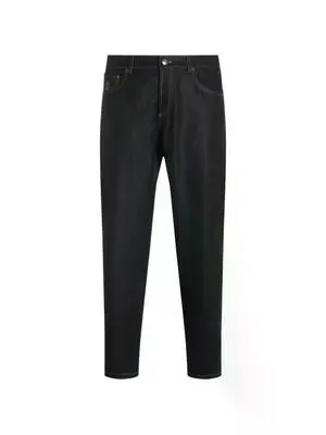 Brunello Cucinelli Contrast-stitch Straight-leg Trousers