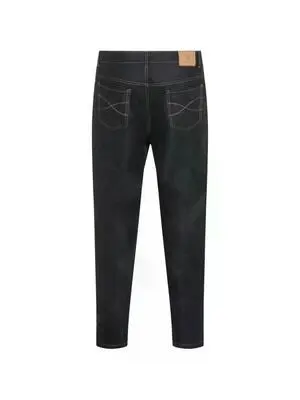 Brunello Cucinelli Contrast-stitch Straight-leg Trousers
