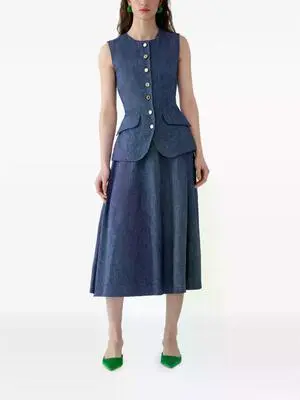 Carolina Herrera Buttoned Peplum Top
