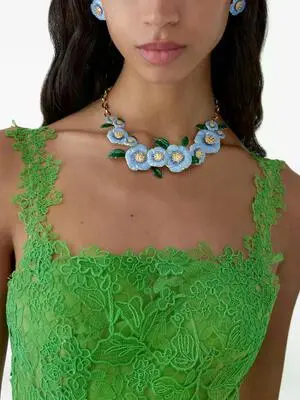 Carolina Herrera Hydrangea Lace Midi Dress
