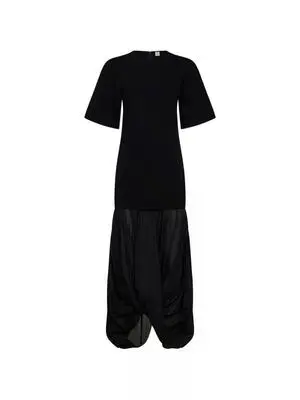 TOTEME Asymmetric Pleated Dress - Black