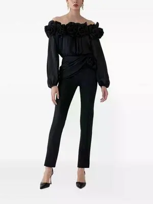 Carolina Herrera Rosette-sash Skinny Trousers