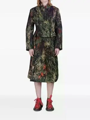 Henrik Vibskov Textured High Neck Cropped Jacket - Green
