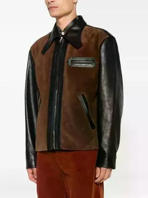 Marni Panelled Leather And Suede Jacket