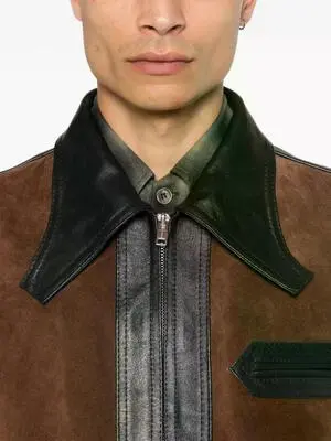 Marni Panelled Leather And Suede Jacket