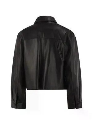 Max Mara Cropped Lamb Leather Jacket