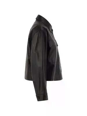 Max Mara Cropped Lamb Leather Jacket