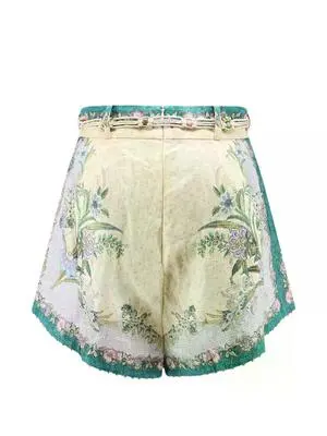 Zimmermann Indra Floral-print Linen Shorts