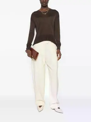 Closed Fine-knit Long-sleeve Sweater - Brown