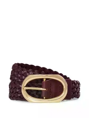ANINE BING Signature Link Belt Braided Fig - Red
